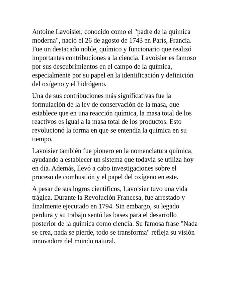 Antoine Lavoisier | PDF | Química | Science