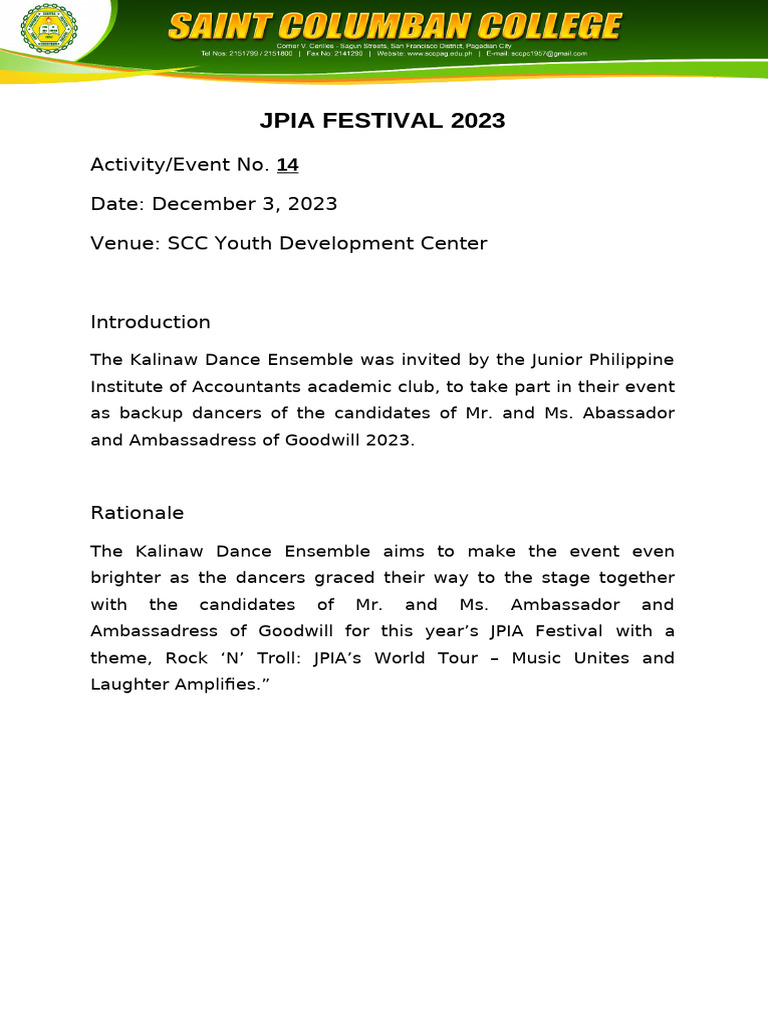 Jpia Fest Report | PDF