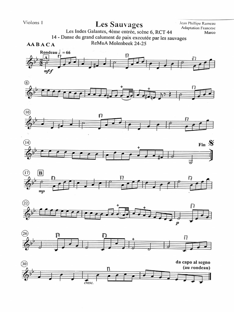 Violin 1 Les Sauvages | PDF