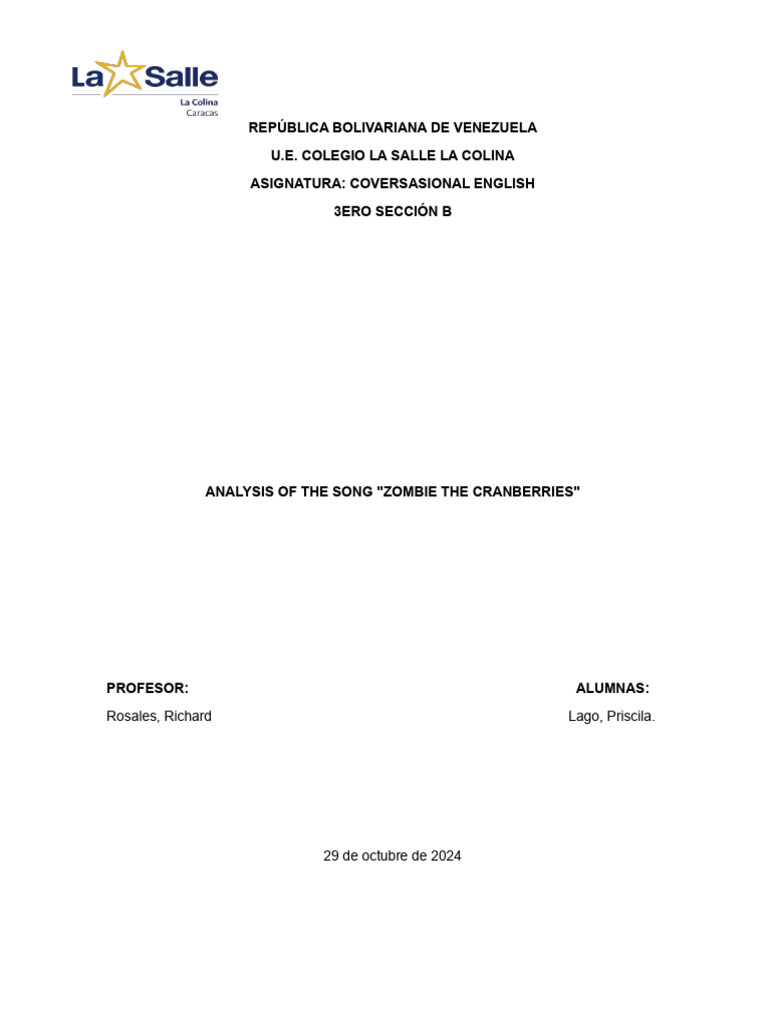 Analisis de Una Cancion. | PDF | Rock Music