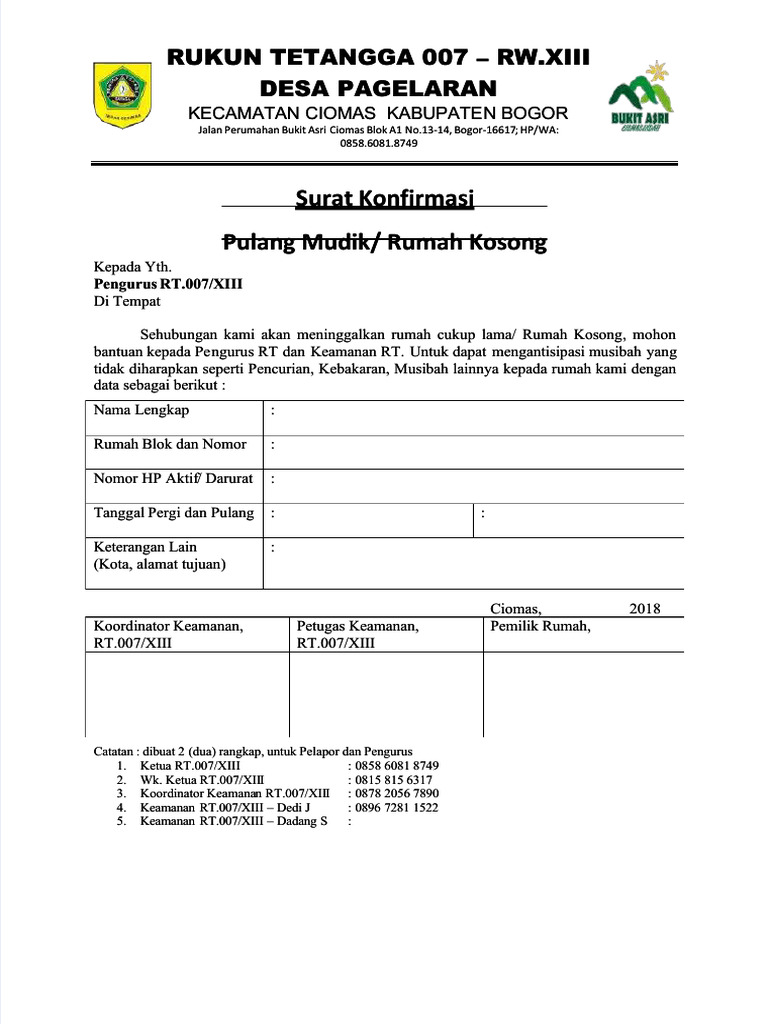 PDF Form Konfirmasi Pulang Mudik Compress | PDF