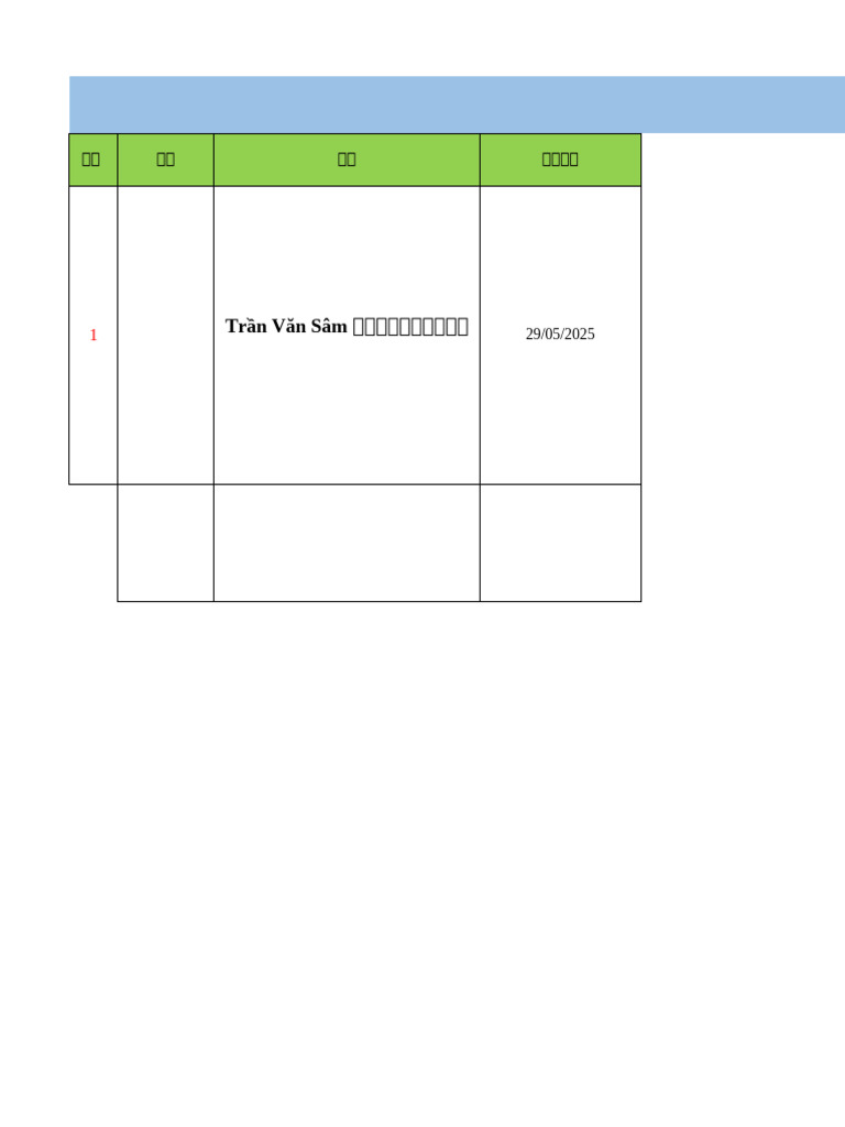 Form Bc Sau 1 Tháng Nhập Học Của Sâm Và Rạng | PDF