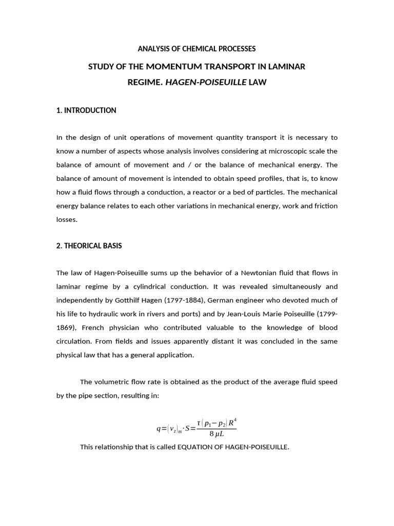Hagen-Poiseuille Law Jasg | PDF | Fluid Dynamics | Continuum Mechanics
