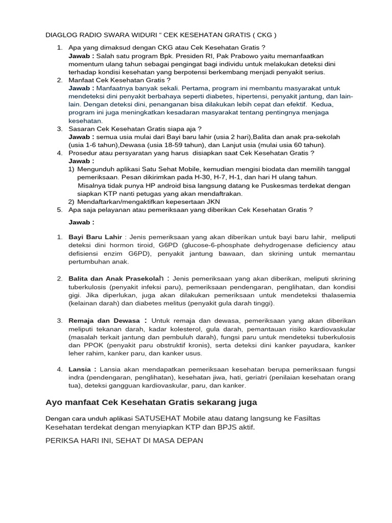 Diaglog Radio Swara Widuri - CKG | PDF