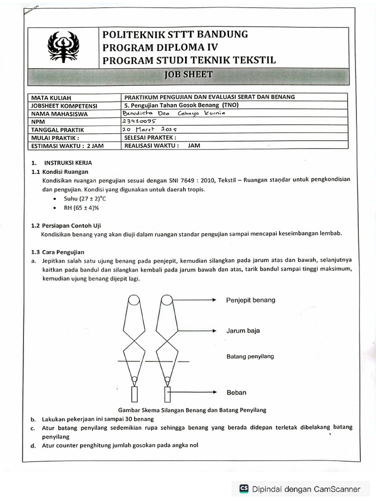 Pengujian Tahan Gosok Benang (TMO) | PDF