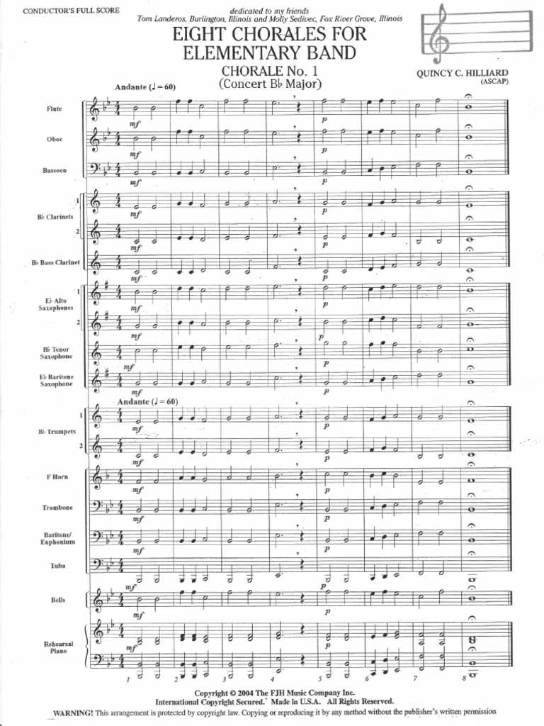 8 Chorales For Elementary Band - Quincy Hilliard | PDF