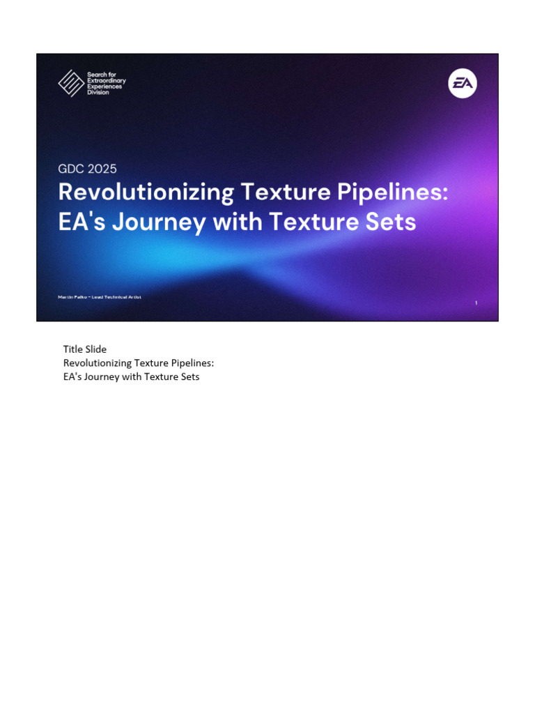 Palko Martin Revolutionizing Texture Pipelines | PDF | Texture Mapping | Rendering (Computer ...