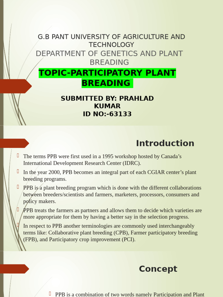 Participatory Plant Breeding | PDF | Plant Breeding | Agriculture