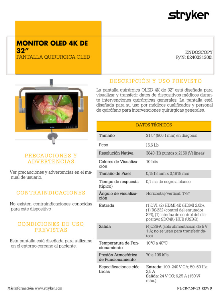 Ficha Técnica Monitor OLED 4K 32 | PDF