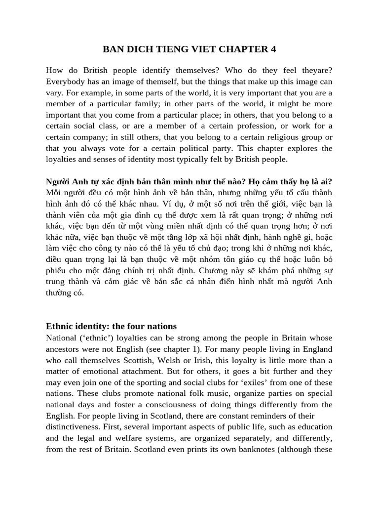 Ban Dich Tieng Viet Chapter 4 | PDF