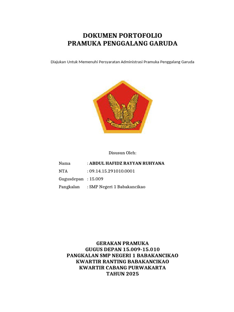 Cover Portofolio Dalam | PDF