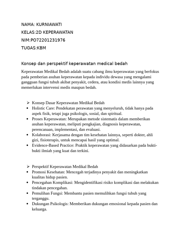 Kurniawati 2d Keperawatan (Tugas Resume KMB) | PDF