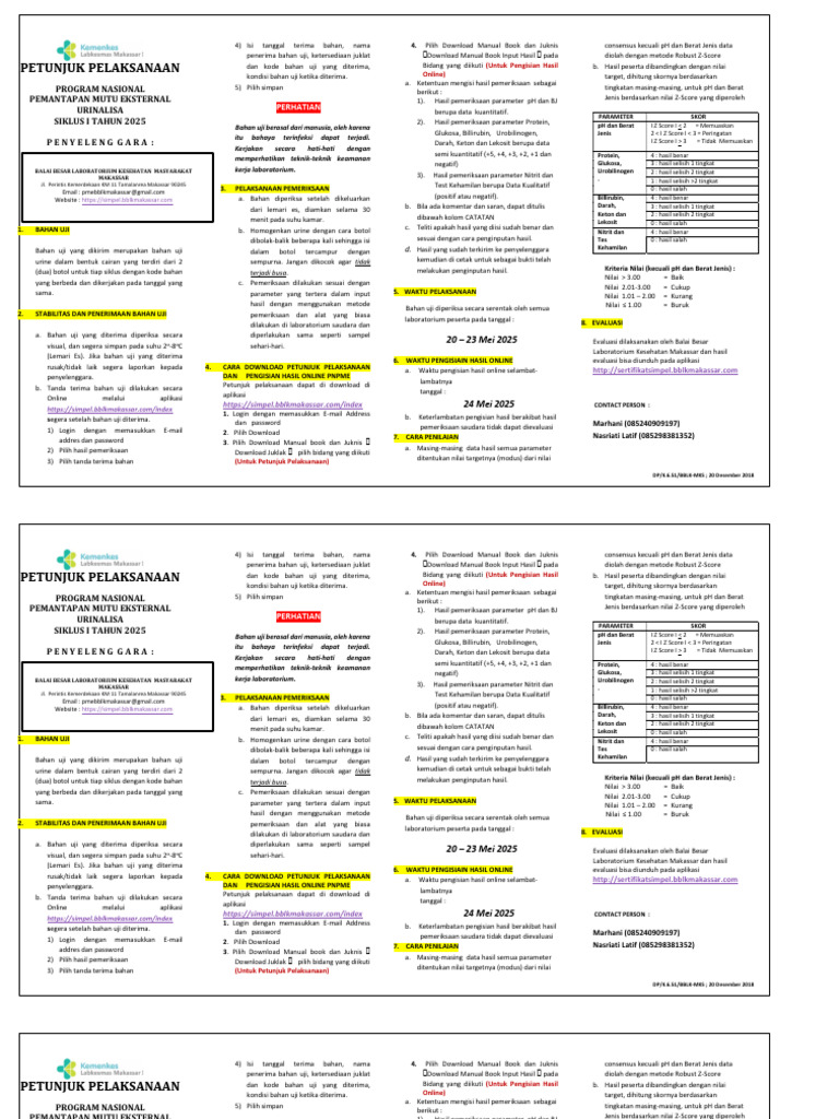 Petunjuk Urinalisa Nasional 2025 | PDF