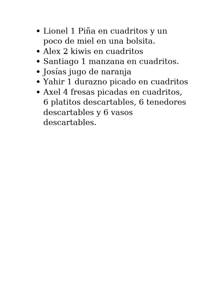 Lionel 1 Piña en Cuadritos y Un Poco de Miel en Una Bolsita | PDF