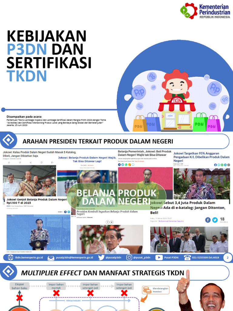 Kebijakan p3dn Dan Sertifikasi TKDN - p3dn - Pertek Lils 2023 | PDF
