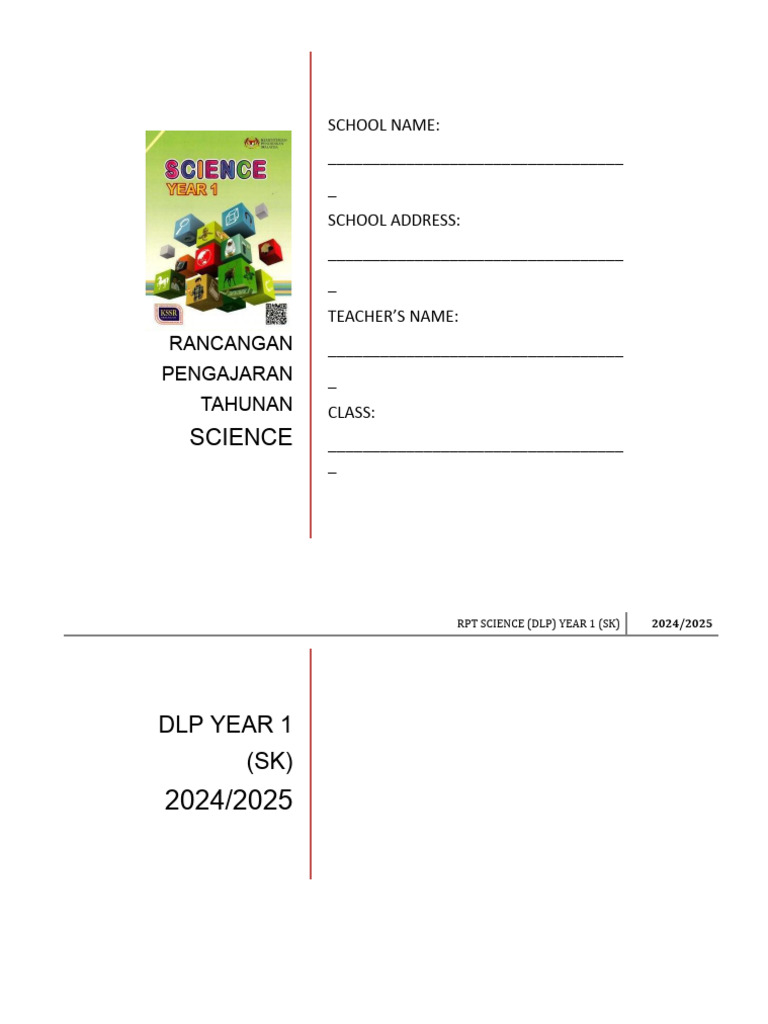 RPT SC DLP Year 1 (SK) 2024 | PDF | Magnet | Senses
