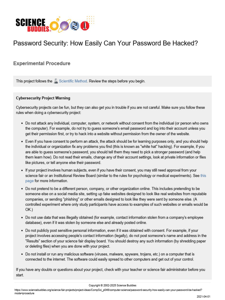 Password Security How Easily Can Your Password Be Hacked | PDF ...