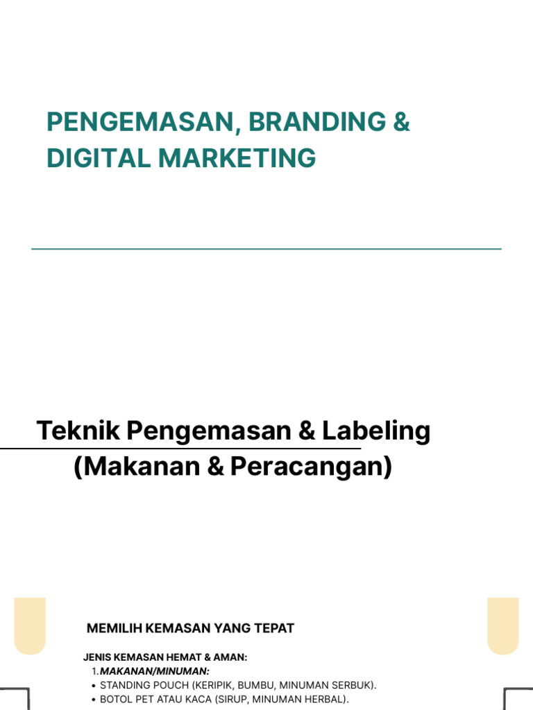 Pengemasan, Branding & Digital Marketing | PDF