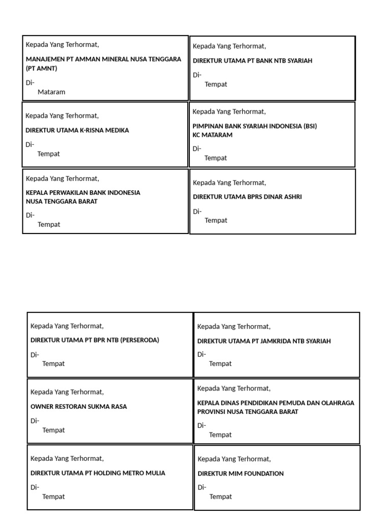 Kop Surat Tempel | PDF