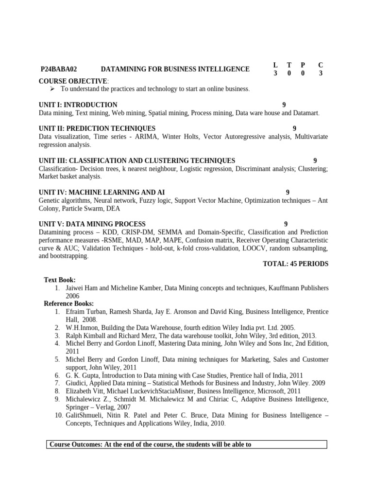 Datamining For Business Intelligence | PDF | Data Mining | Statistical Classification