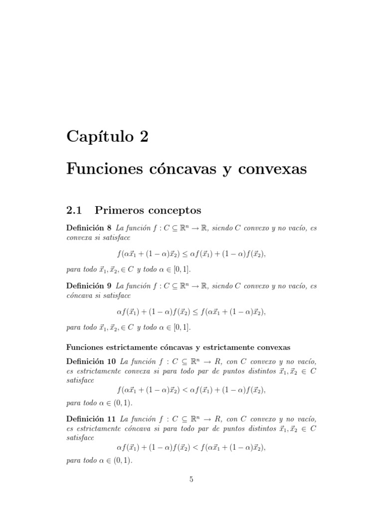 Cap2.funciones C Oncavas y Convexas | PDF | Análisis matemático | Funciones y mapeos