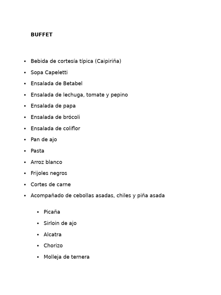 Buffet Amazonia | PDF