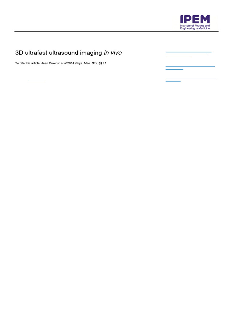3D Ultrafast Ultrasound Imaging | PDF | Medical Ultrasound | Medical ...