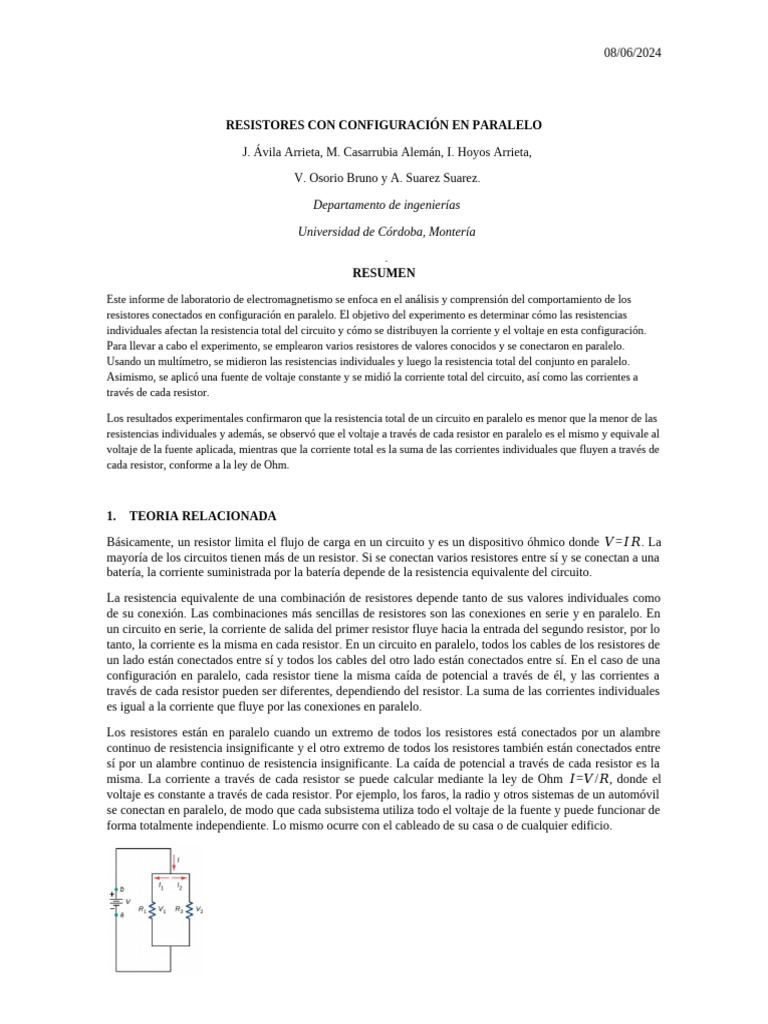 RESISTORES CON CONFIGURACIÓN EN SERIE INf 1 | PDF | Resistencia Eléctrica y Conductancia | Resistor