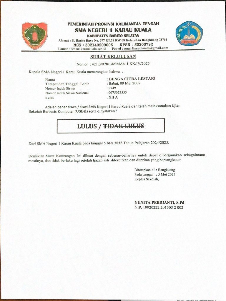 Surat Kelulusan | PDF