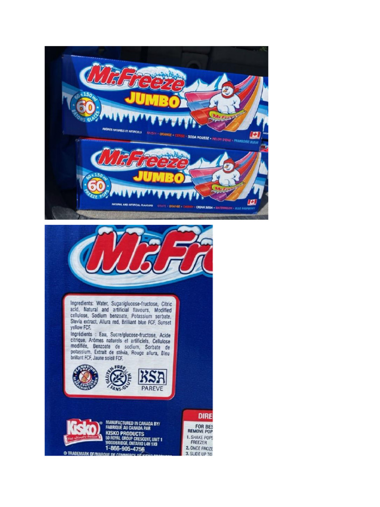 Mr. Freeze Ingredients | PDF