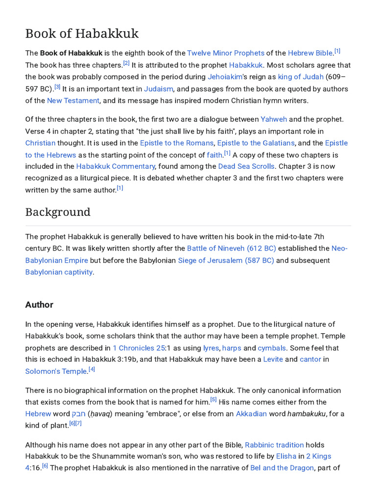 Book of Habakkuk - Wikipedia | PDF | Bible | Ancient Literature