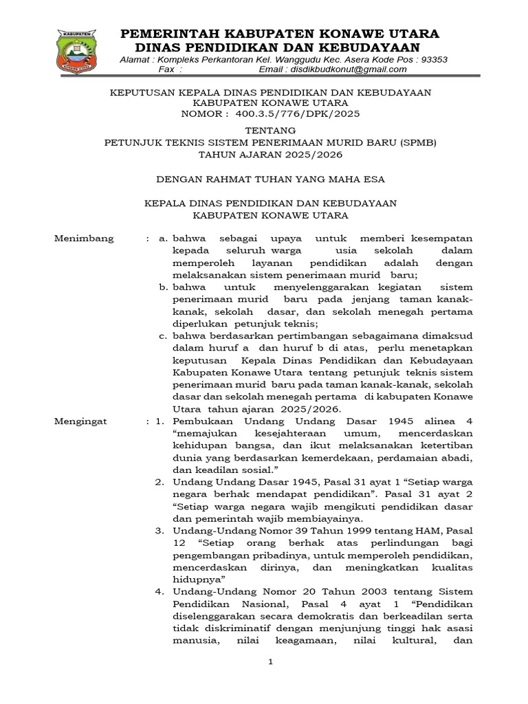 Juknis SPMB 2025 | PDF