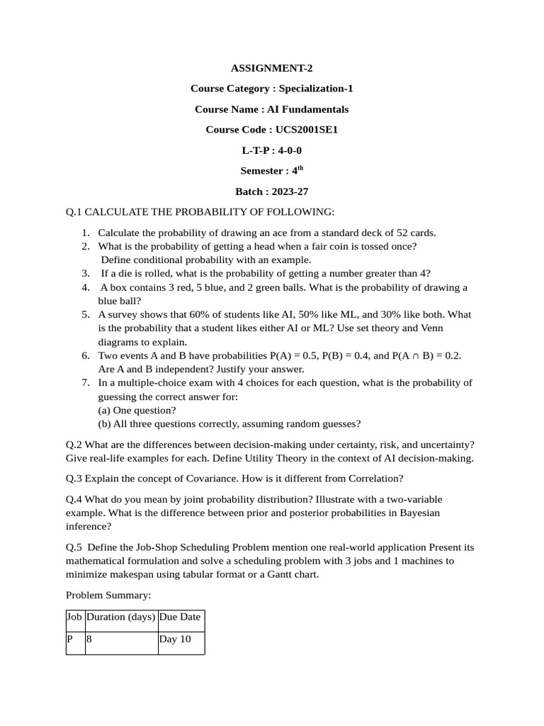 Assignment 2 (Unit3,4,5) | PDF | Probability | Fuzzy Logic