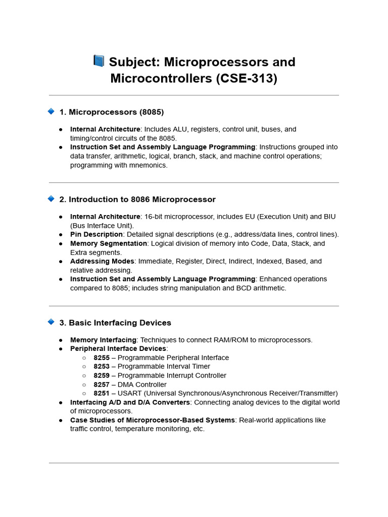 Microprocessors and Microcontrollers | PDF | Microcontroller | Central Processing Unit