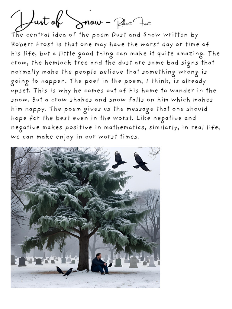 Dust of Snow - Robert Frost | PDF | Emotions