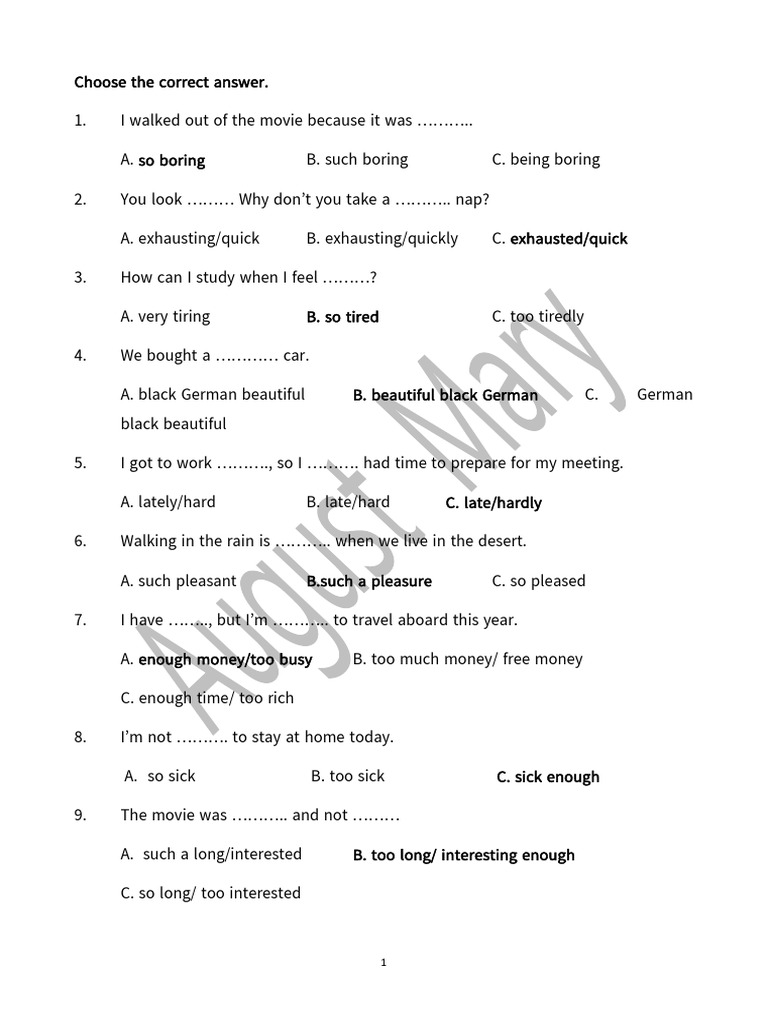 1st Priority Exercise - Compressed | PDF | Object (Grammar) | Subject ...