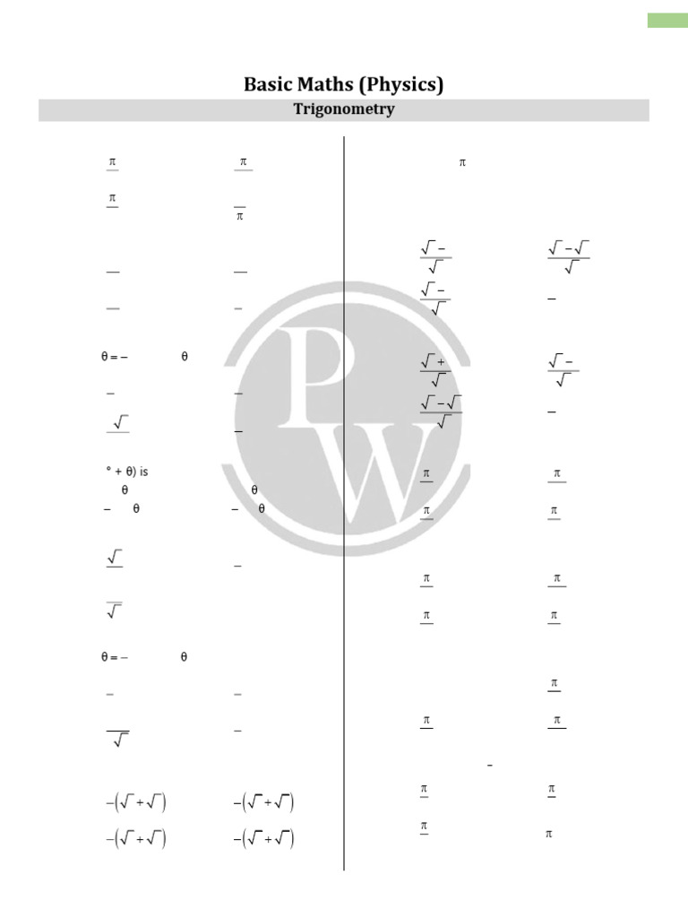 Question Sheet Basic Maths Physics JEE Rahul Gupta Sir Vinay Sahu | PDF ...