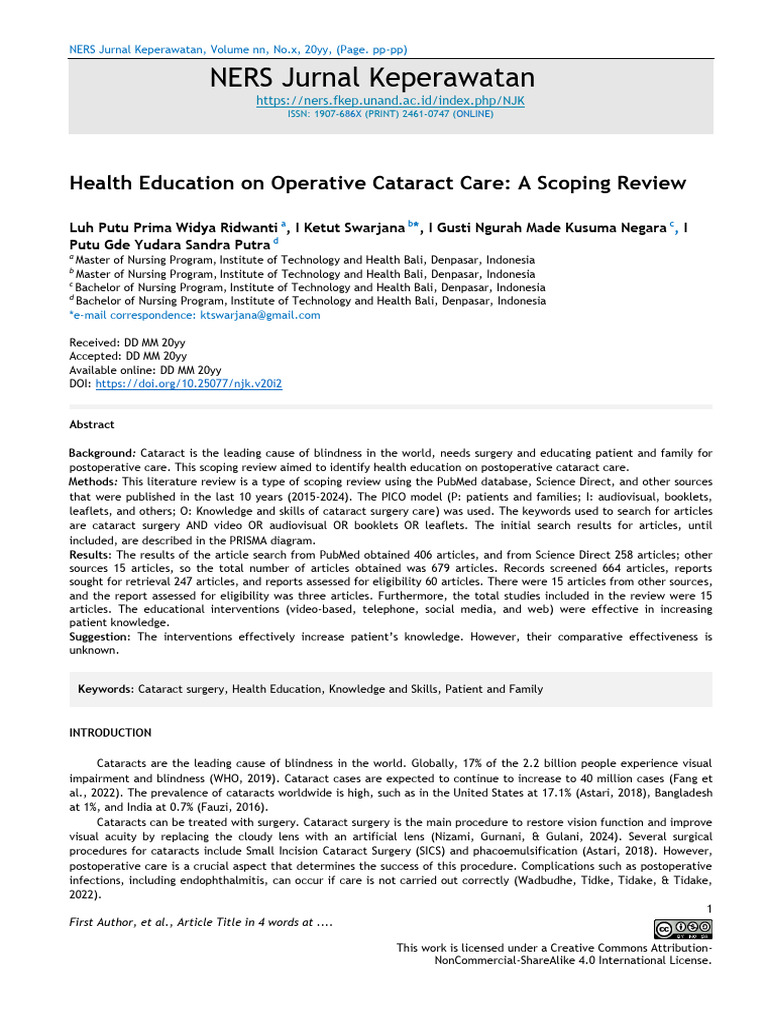 Health Education in Cataract Care | PDF | Surgery | Visual Impairment
