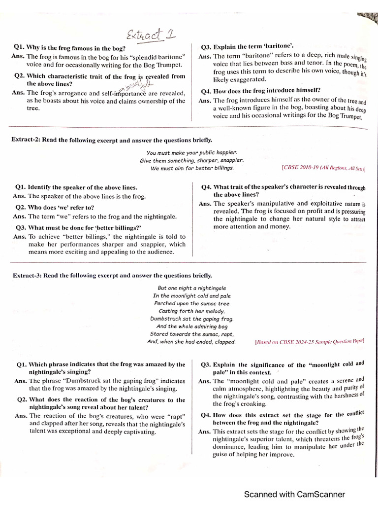 Assignment - 3 (Answer Key) Class 10 | PDF