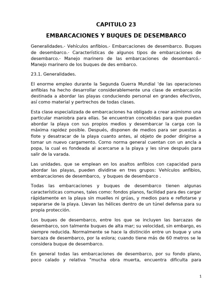 Cap 23 Embarcaciones y Buques de Desembarco | PDF | Embarcación | Buques
