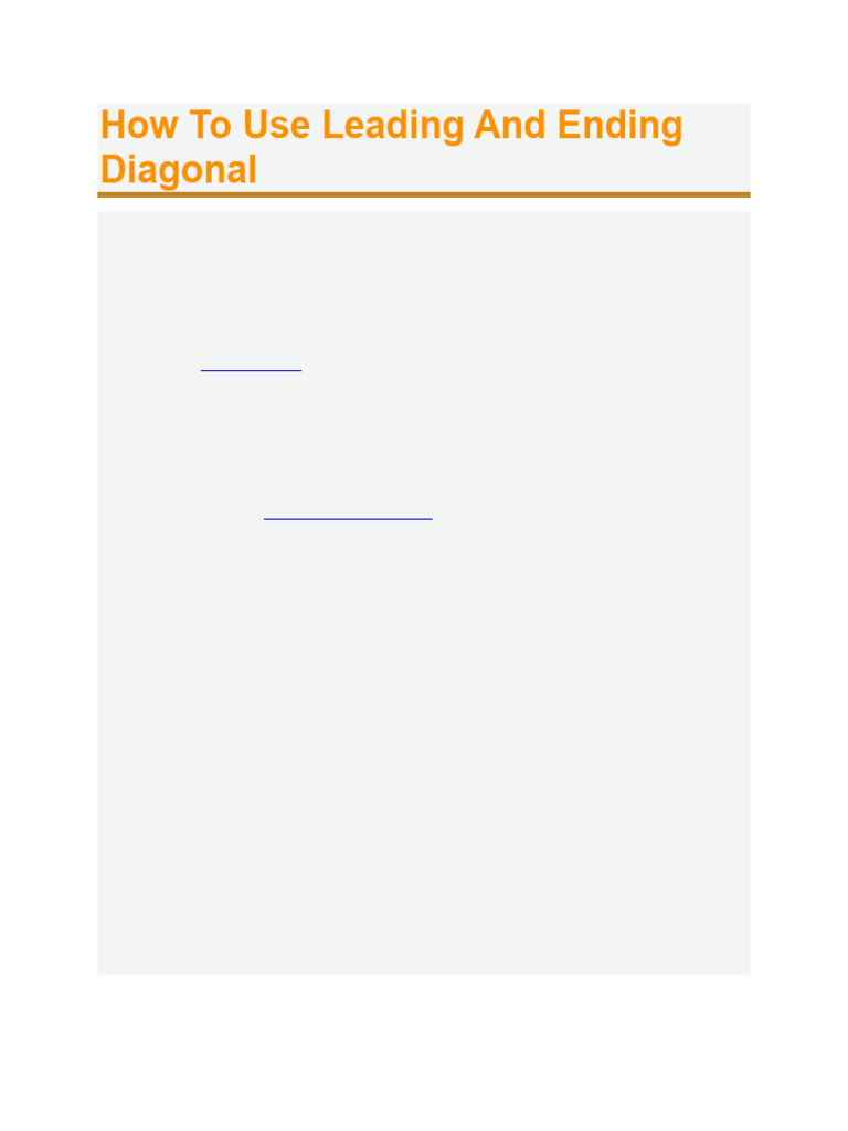 How To Use Leading and Ending Diagonal | PDF | Behavioural Sciences ...