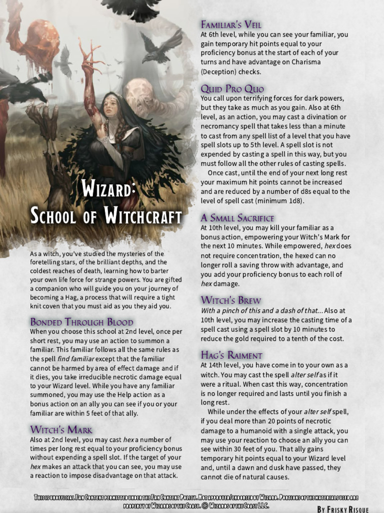 Wizard_ School of Witchcraft v4 _ GM Binder | PDF | Mythological Powers ...