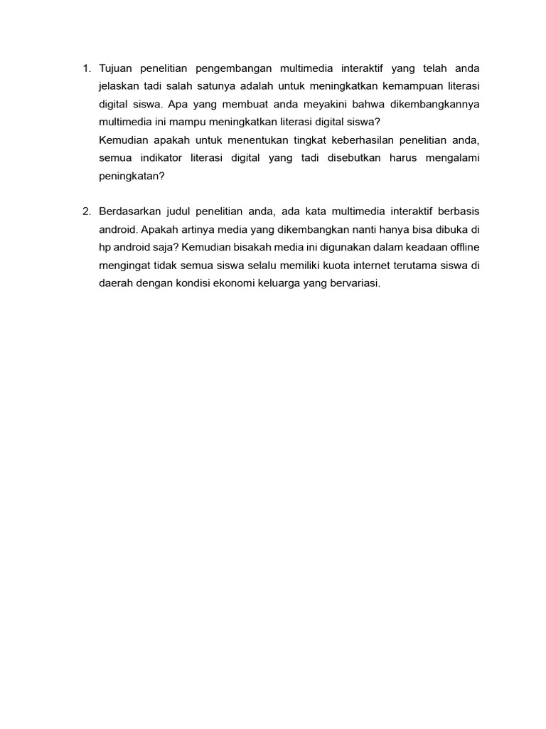 Pertanyaan Sempro | PDF