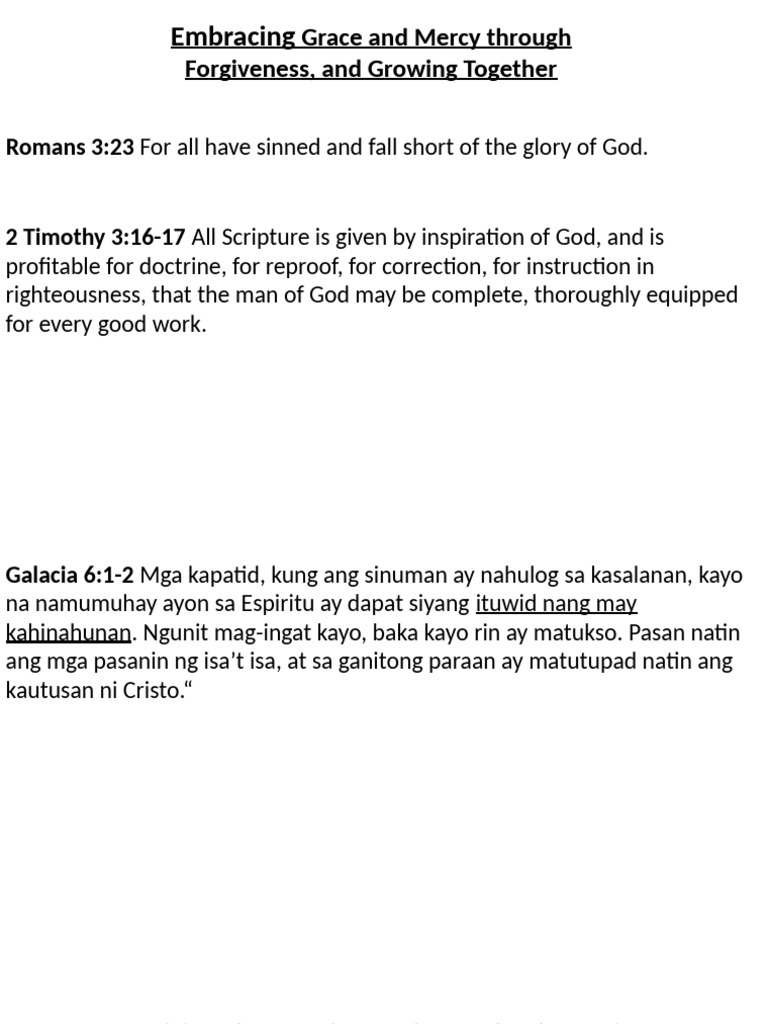 Embracing Grace and Forgiveness Together | PDF