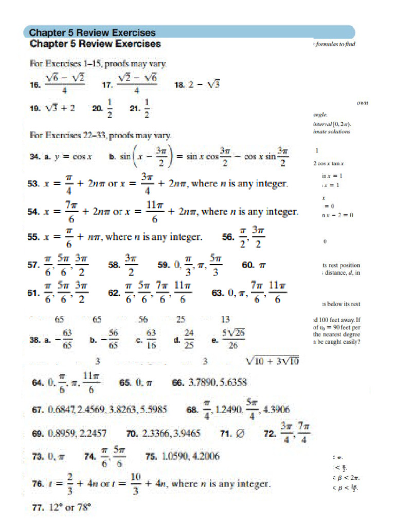 CH5 Review Problems and Answers | PDF