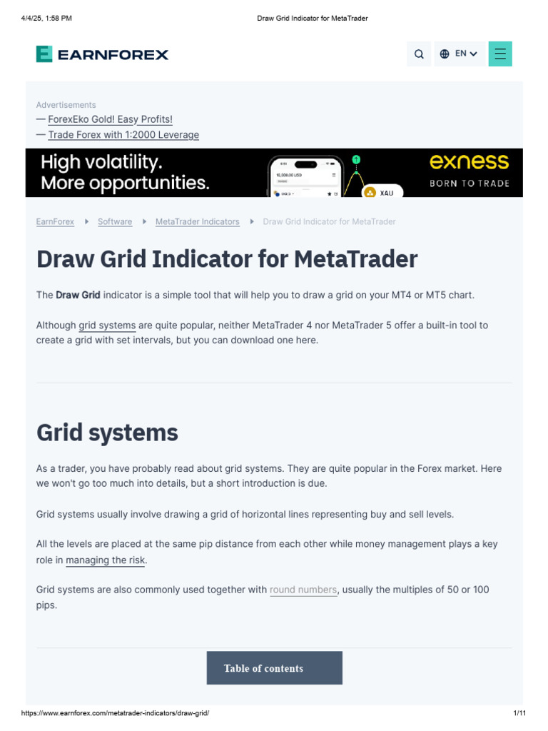 Draw Grid Indicator for MetaTrader | PDF | Foreign Exchange Market ...