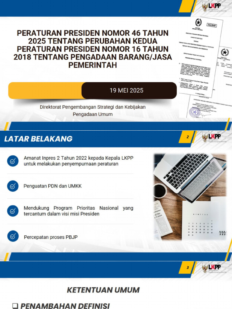 Tadaa 2 - Paparan Perpres 46 Tahun 2025 - PU - 19052025 | PDF