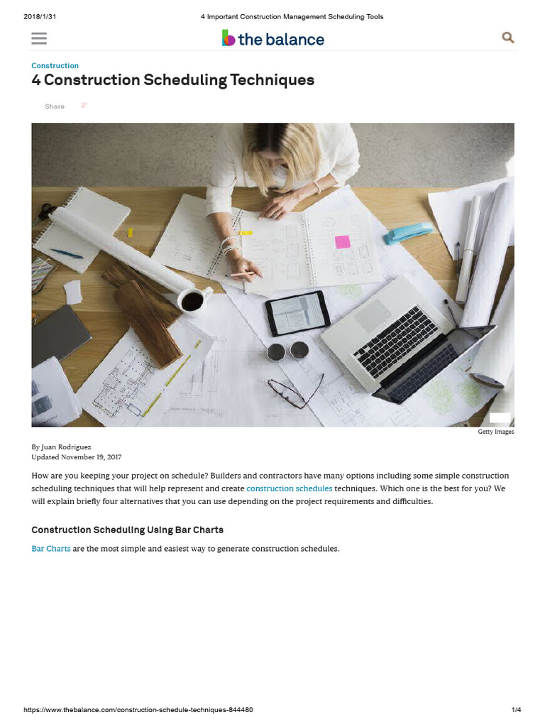 4 Important Construction Management Scheduling Tools | PDF