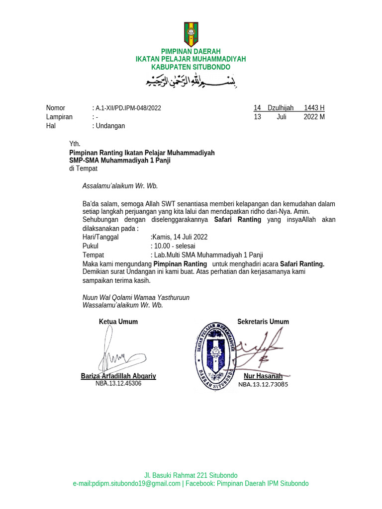 047 Undangan Safari Ranting | PDF