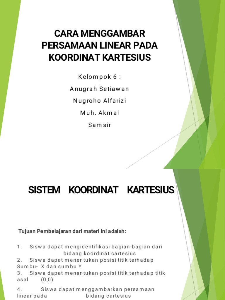 Cara Menggambar Persamaan Linear Pada Koordinat Kartesius 2 | PDF